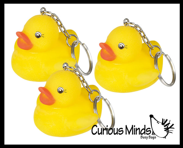 Rubber Ducky - Keychain Duck Toy - Decoration Duckie Clip On | Curious Minds Busy Bags