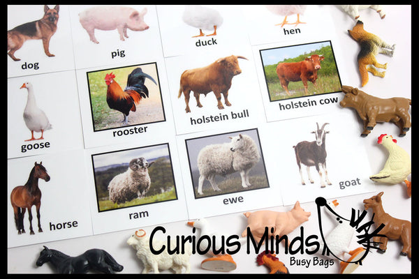 Animal Match - FARM - Miniature Animals with Matching Cards - 2 Part C ...