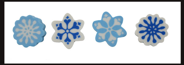 72 (6 Dozen) Snowflake Mini Erasers - Novelty and Functional Adorable ...