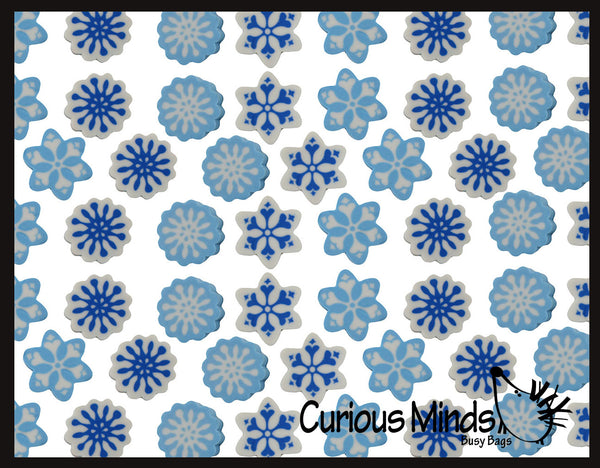 72 (6 Dozen) Snowflake Mini Erasers - Novelty and Functional Adorable ...