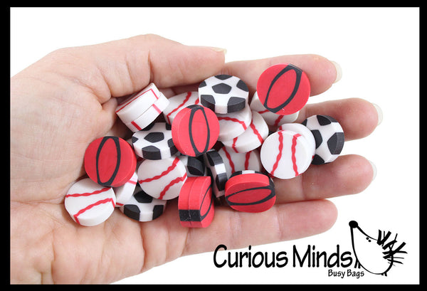 Sports Balls Mini Erasers - Basketball, Soccer, Baseball Novelty and F ...