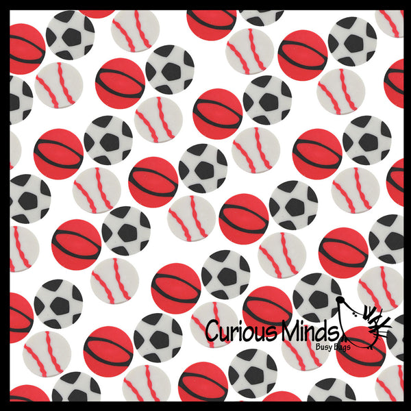 Sports Balls Mini Erasers - Basketball, Soccer, Baseball Novelty and F ...