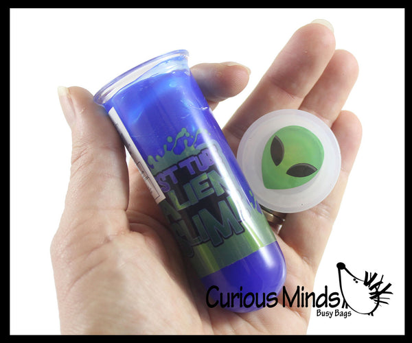Alien Test Tube Slime With Mini Figurine - Oozy Gooey Fun Party Favor ...