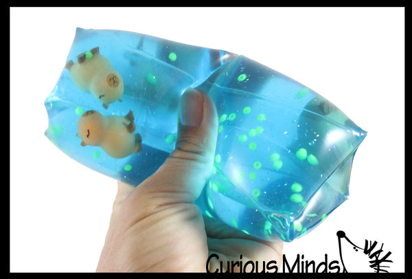 Set of 2 Capybara Water Wigglers - Jumbo Reversible Plush Capybara Ani ...