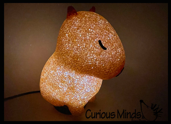 Capybara Lamp - Plug in Sparkle Light for Rooms - Cute Animal Shaped N ...