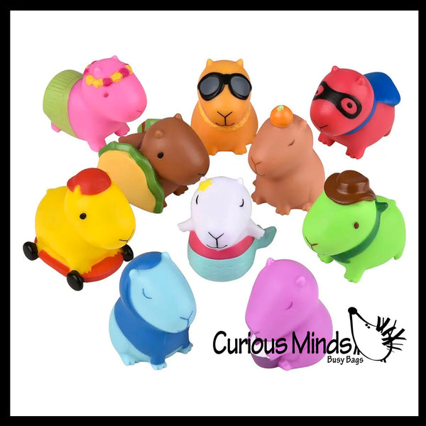 Capybara Animal Figurines Dressed Up - Cute Little Animal Figures for ...