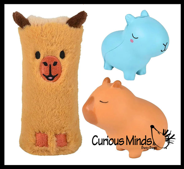 NEW - Capybara Fidget Set of 3 - Slow Rise Squishy Toy - Water Wiggler ...