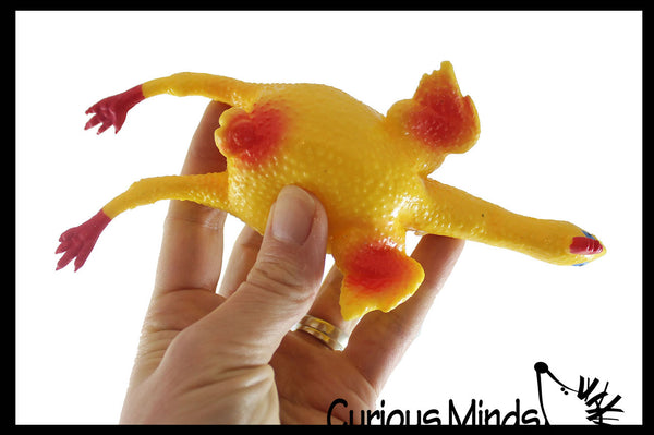 NEW - Large 7" Egg Laying Stretchy Rubber Chicken That Lays An Egg - S ...