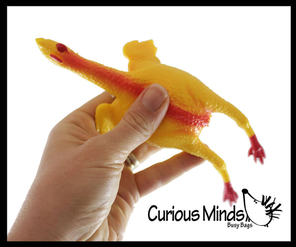 NEW - Large 7" Egg Laying Stretchy Rubber Chicken That Lays An Egg - S ...