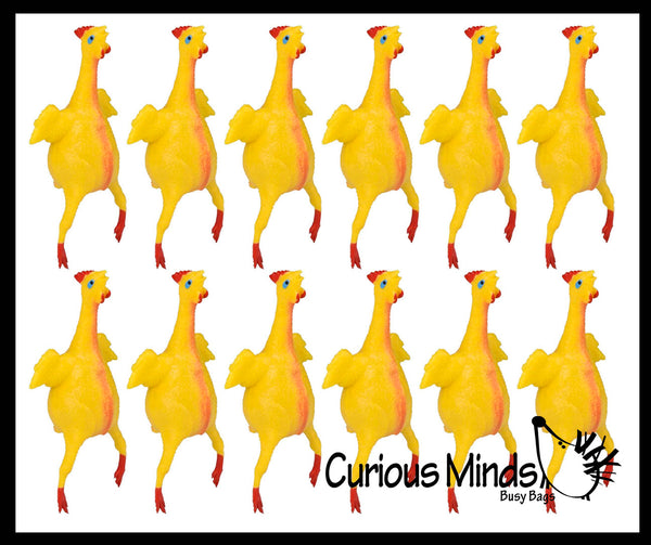 NEW - Large 7" Egg Laying Stretchy Rubber Chicken That Lays An Egg - S ...
