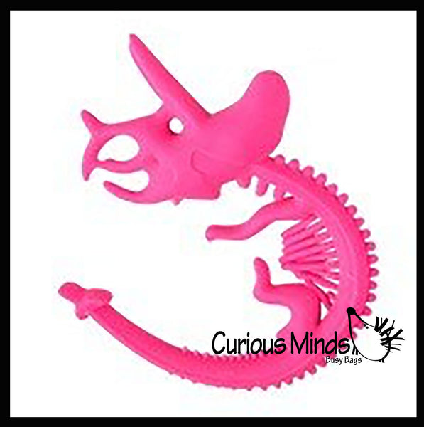 Dinosaur Fossil Animal Puffer Stretchy Noodle Toys - Dino Skeleton Bon ...