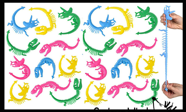 Dinosaur Fossil Animal Puffer Stretchy Noodle Toys - Dino Skeleton Bon ...