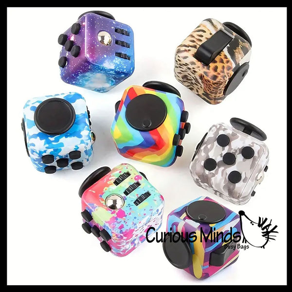 Fidget Cube Block - Spinning Hand Fidget - Anxiety ADHD Spinner - Clas ...