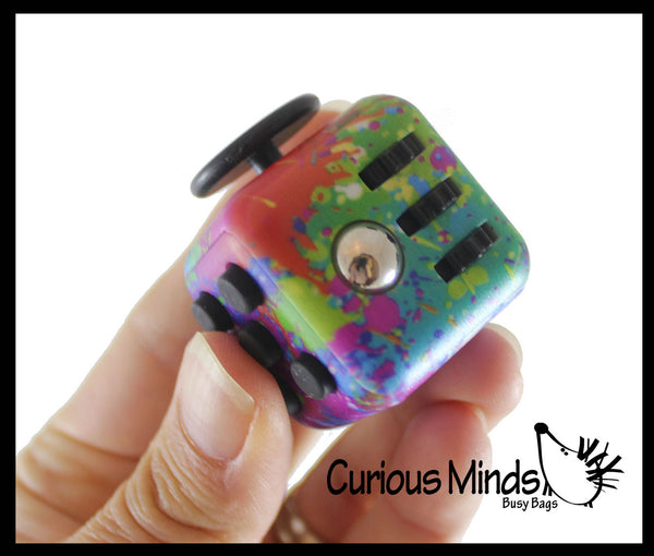 Fidget Cube Block - Spinning Hand Fidget - Anxiety ADHD Spinner - Clas ...