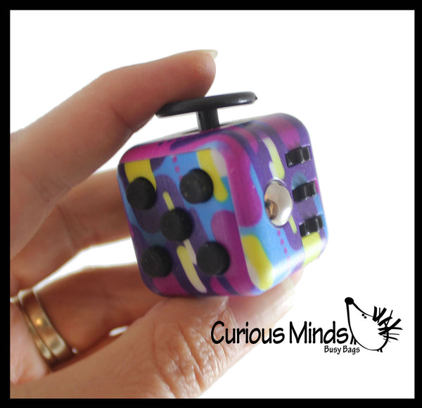 Fidget Cube Block - Spinning Hand Fidget - Anxiety ADHD Spinner - Clas ...