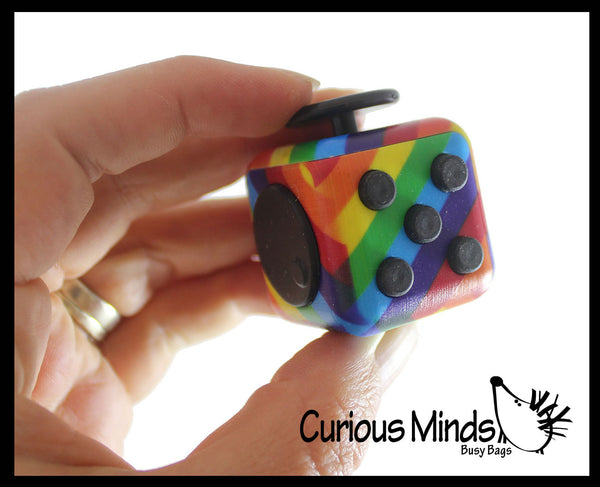 Fidget Cube Block - Spinning Hand Fidget - Anxiety ADHD Spinner - Clas ...