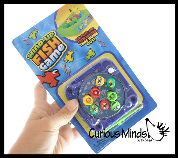 Mini Wind Up Gone Fishing Game - Magnetic Fishing Toy Tiny Pocket Trav ...