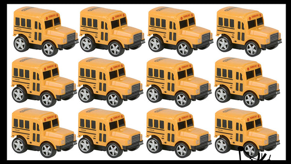 NEW - Friction School Bus Pull Back Racer Cars - Pullback Toy - Moves ...