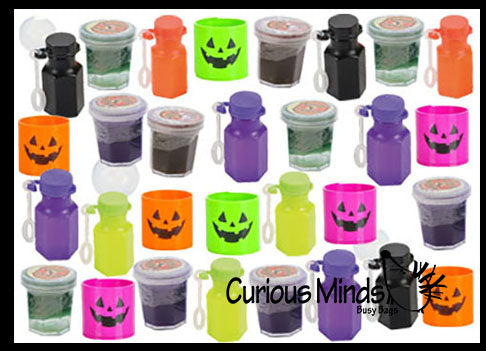 Halloween 144 Piece Small Toy Set - Mini Bubbles, Witches Potion Putty ...