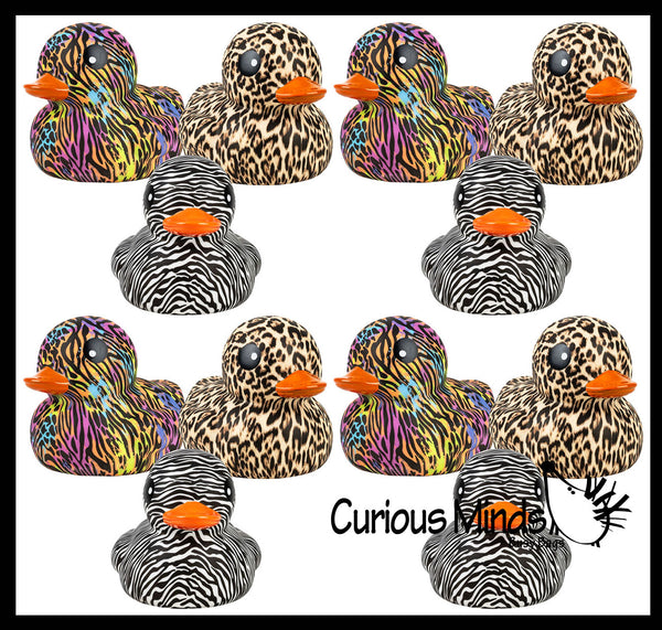 Jumbo Animal Print Rubber Ducks - Rubber Duckies - Cute Novelty Prize ...