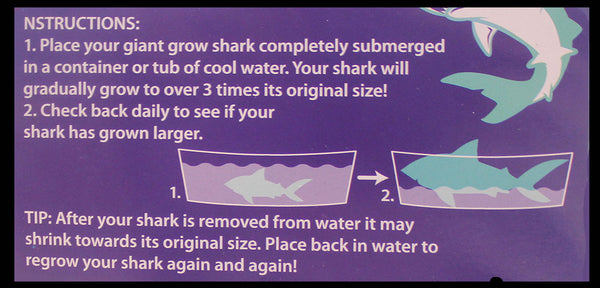 Jumbo Grow a Shark in Water - Add Water and it Grows - Critter Toy Bat ...