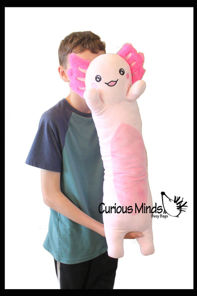 Axolotl Cute Large Long Skinny Plush Stuffed Animals Body Pillow - Ado ...