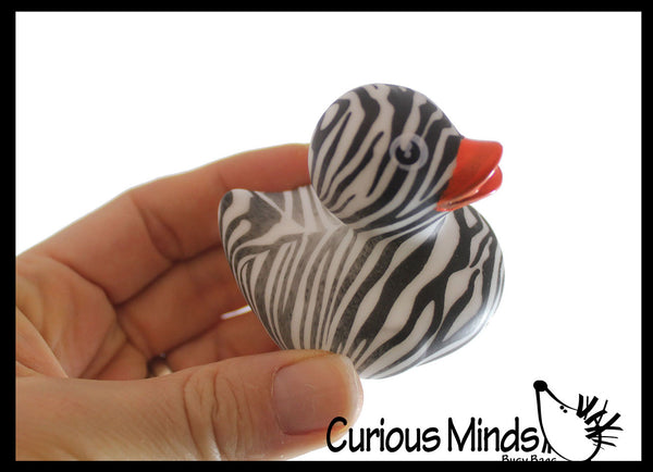 Regular 2" Animal Print Rubber Ducks - Zebra Cheetah Rubber Duckies ...