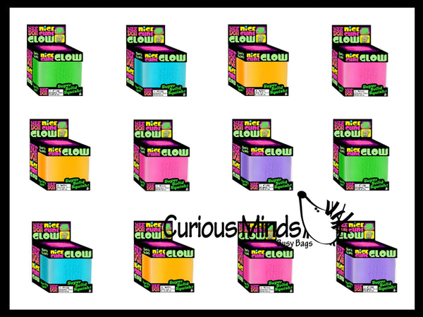 NeeDoh Glow Nice Cube Ice Sugar Ball - Glows in the Dark - Thick Glue ...