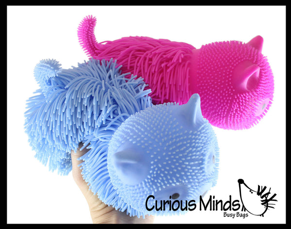 NEW - Shaggy Cat Large 7" Puffer Ball - Sensory Therapy Fidget Stress ...