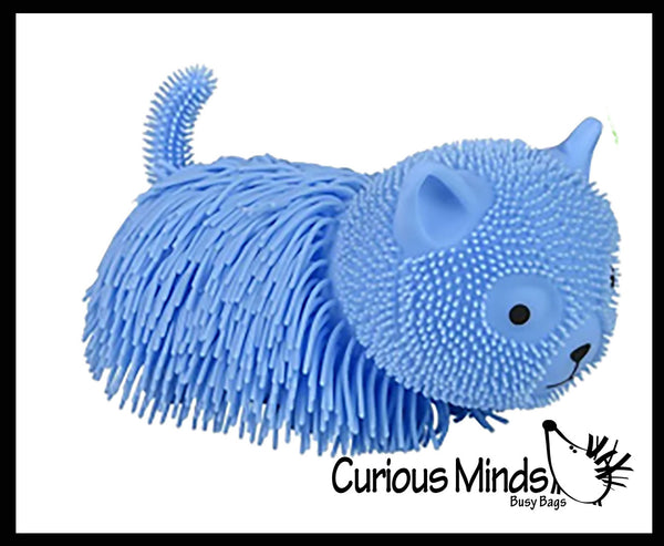 NEW - Shaggy Cat Large 7" Puffer Ball - Sensory Therapy Fidget Stress ...