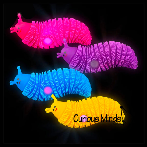 NEW - Puffer Slug Ball - Light Up Flashing Indoor Soft Hairy Air-Fille ...