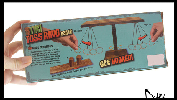 Wood Tiki Toss Ring Hook Game - Swing Ring on String to Land on Hook ...