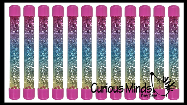 Mini 5" Glitter Tube Baton - Liquid Motion Calm Down Fidget Water Spar ...