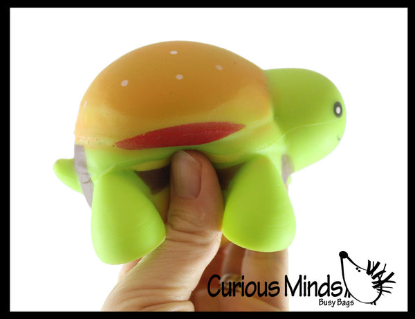 NEW - Turtle Burger Squishy Squeeze Stress Ball Soft Doh Filling - Lik ...