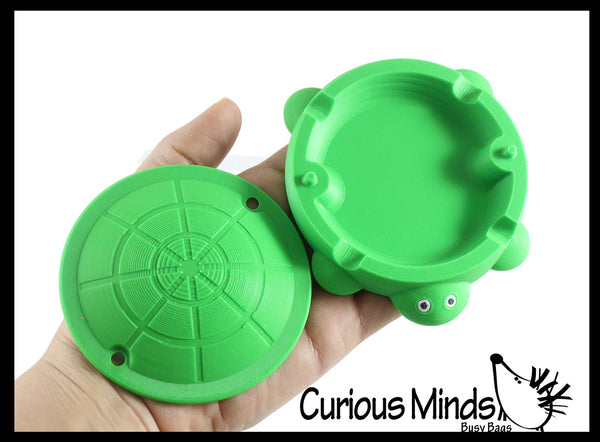 Tiny Mini Sized Turtle Sandbox - Mini Container with Lid - Cute Storag ...