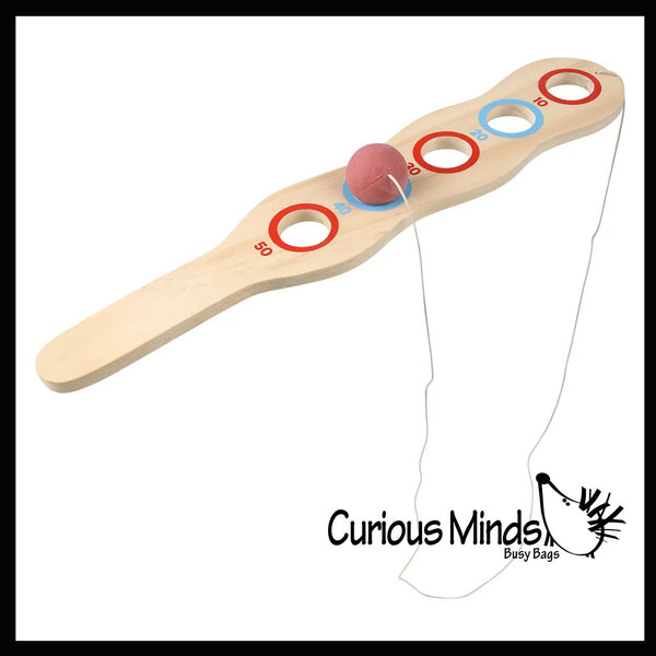 Set of 3 Wood Skill Game Toys - 1 Kendama, 1 Ball and Cup Catch Game ...