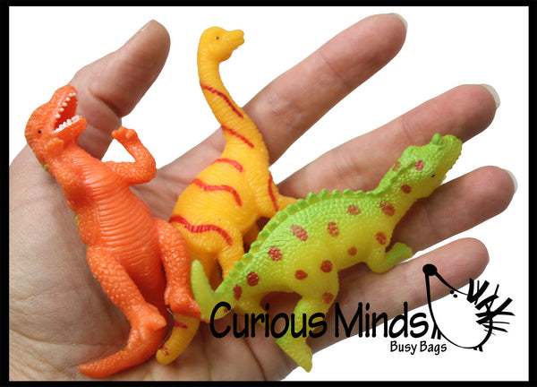 Tiny Stretchy Dinosaurs Animal - Sensory Fidget Toy - Dino Party Favor ...