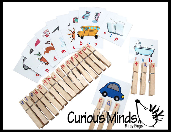 PDF FILE - CVC Word Cards with Clothespins Busy Bag - 36 CVC Picture W ...