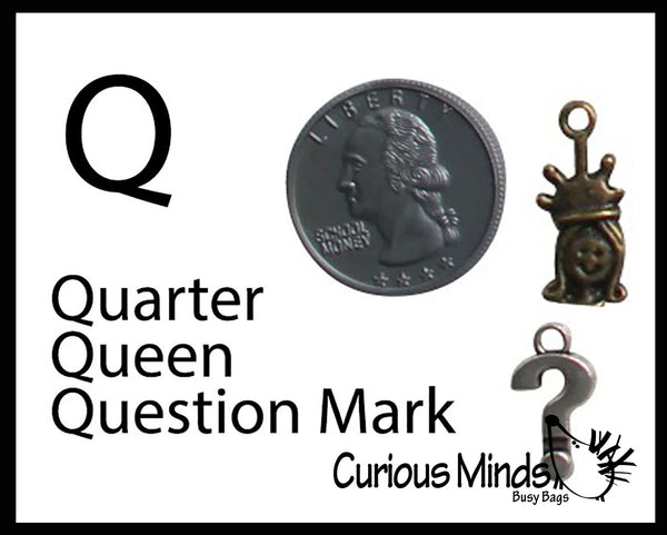z ALPHABET OBJECTS BY LETTER Q | Curious Minds Busy Bags