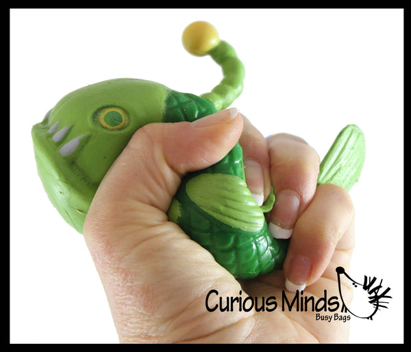 Angler Fish Cute Sea Creatures Stretchy and Squeezy Toy - Crunchy Bead ...