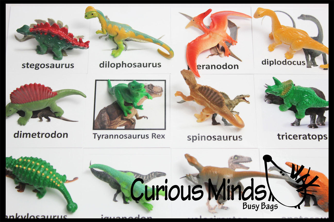 Animal Match - DINOSAURS - Miniature Animals with Matching Cards - 2 P ...