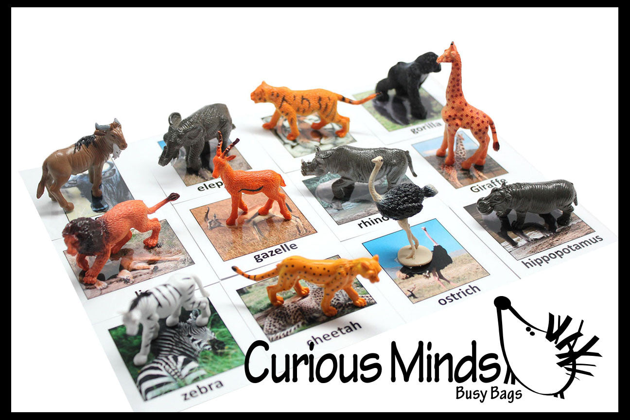 Animal Match - SAFARI -Miniature Animals with Matching Cards - 2 Part ...