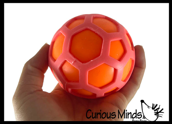 Honeycomb Color Changing Soft Doh Filled Stretch Ball with Mesh Web ...