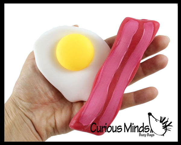 Bacon and Egg Stretchy Sand Filled Toys - Sensory Fidget Toy | Curious ...