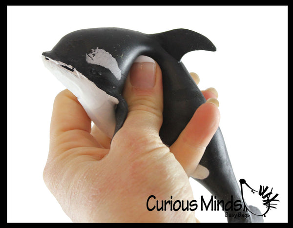 Orca Stretchy and Squeezy Toy - Crunchy Bead Filled - Fidget Stress Ba ...