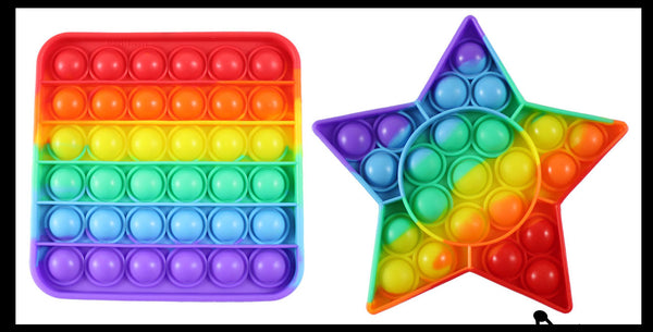 BULK - WHOLESALE - Rainbow Bubble Pop Game - Silicone Push Poke Bubble ...