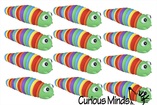 Fidget Wiggle Caterpillar - Large Articulated Jointed Moving Slug Toy ...
