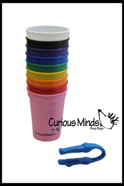 Color Sorting Cups with Tong | Curious Minds Busy Bags
