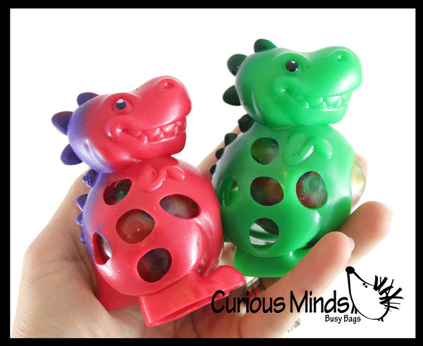 Soft Mesh Dinosaur with Water Beads Squeeze Stress Ball - Sensory, Str ...