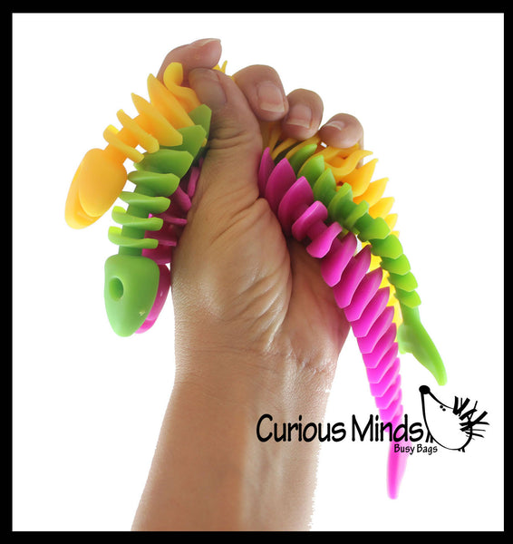 Stretchy Fishbone Animal Puffer Stretchy Noodle Toys - Fun Long Stretc ...